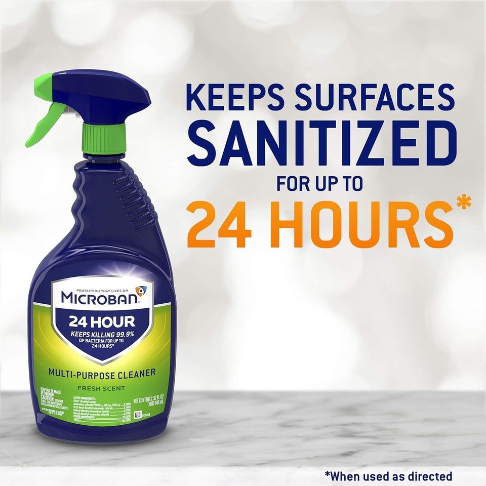 2X Microban 24 Hour Multi-purpose Cleaner and Sanitizing Spray Fresh ...
