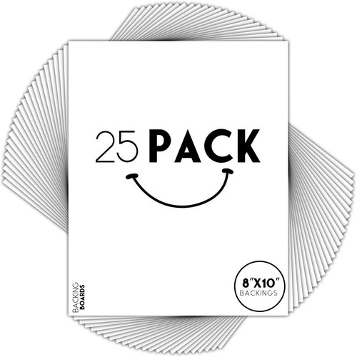 , 25 Pack 8X10 Bright White Backing Boards, Backer Boards Frames ...