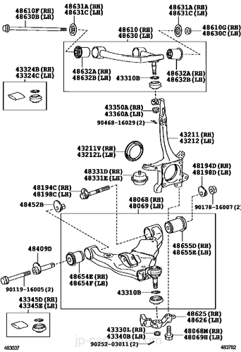 Toyota Genuine FRONT LOWER CONTROL ARM LH&RH SET 48068-60040/48069 ...