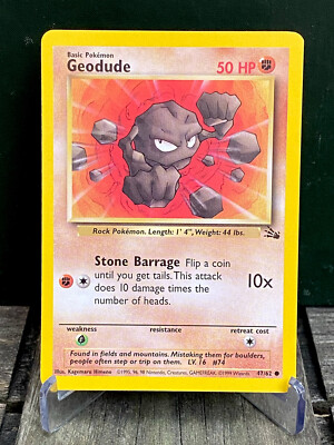 Near Mint WOTC 1999 GEODUDE Original Pokemon 47 FOSSIL PSA | eBay