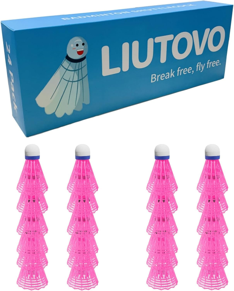 24 Packs Nylon Badminton Shuttlecocks Birdies Nylon Feather ...