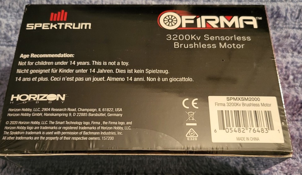 Spektrum Firma 3200Kv 4-Pole Brushless Motor 3660 SPMXSM2000 New in box ...