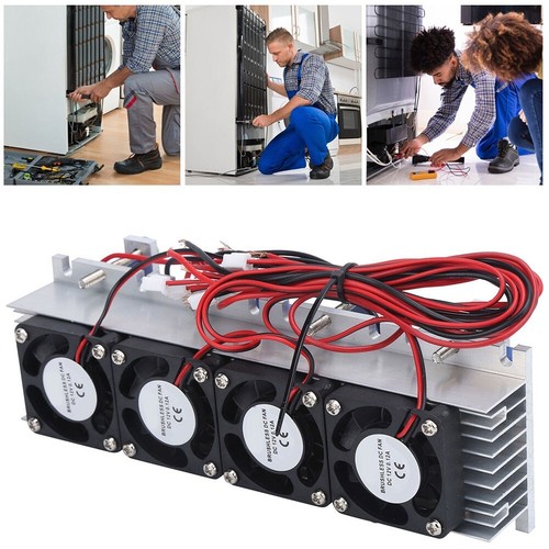 4 Chip Refrigerator Thermoelectric Peltier Cooler Water Cooling Device ...