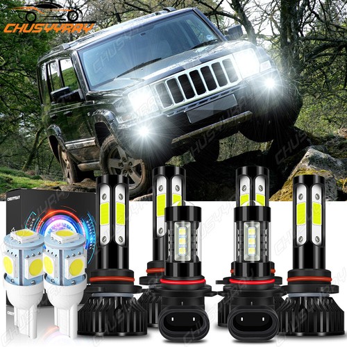 For Jeep Commander 2006-2010 - 6X 6500K White LED Headlight + Fog Light ...