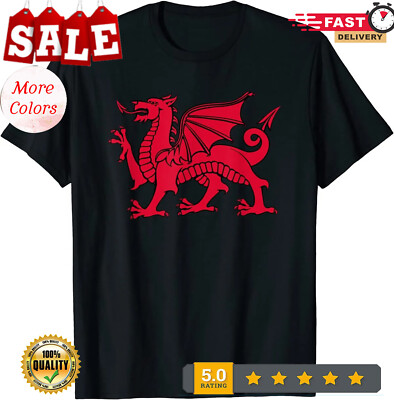 2025/Welsh Red Dragon Flag of Wales T-Shirt | eBay