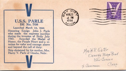 1944 - USS Parle DE # 708 - Bay City, Mich - F35246 | eBay