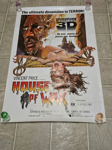 Vintage 1970 Vincent Price 3-D Horror! House Of Wax 1970R 27x41 ...