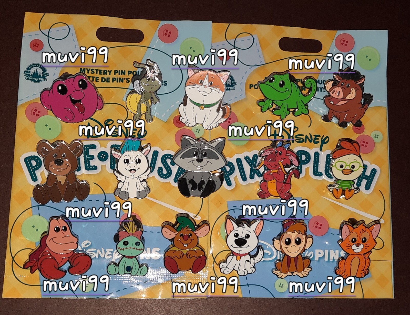 16 PINS FULL SET PIXIE PLUSH COLLECTION MYSTERY POUCH WDW DLR ...