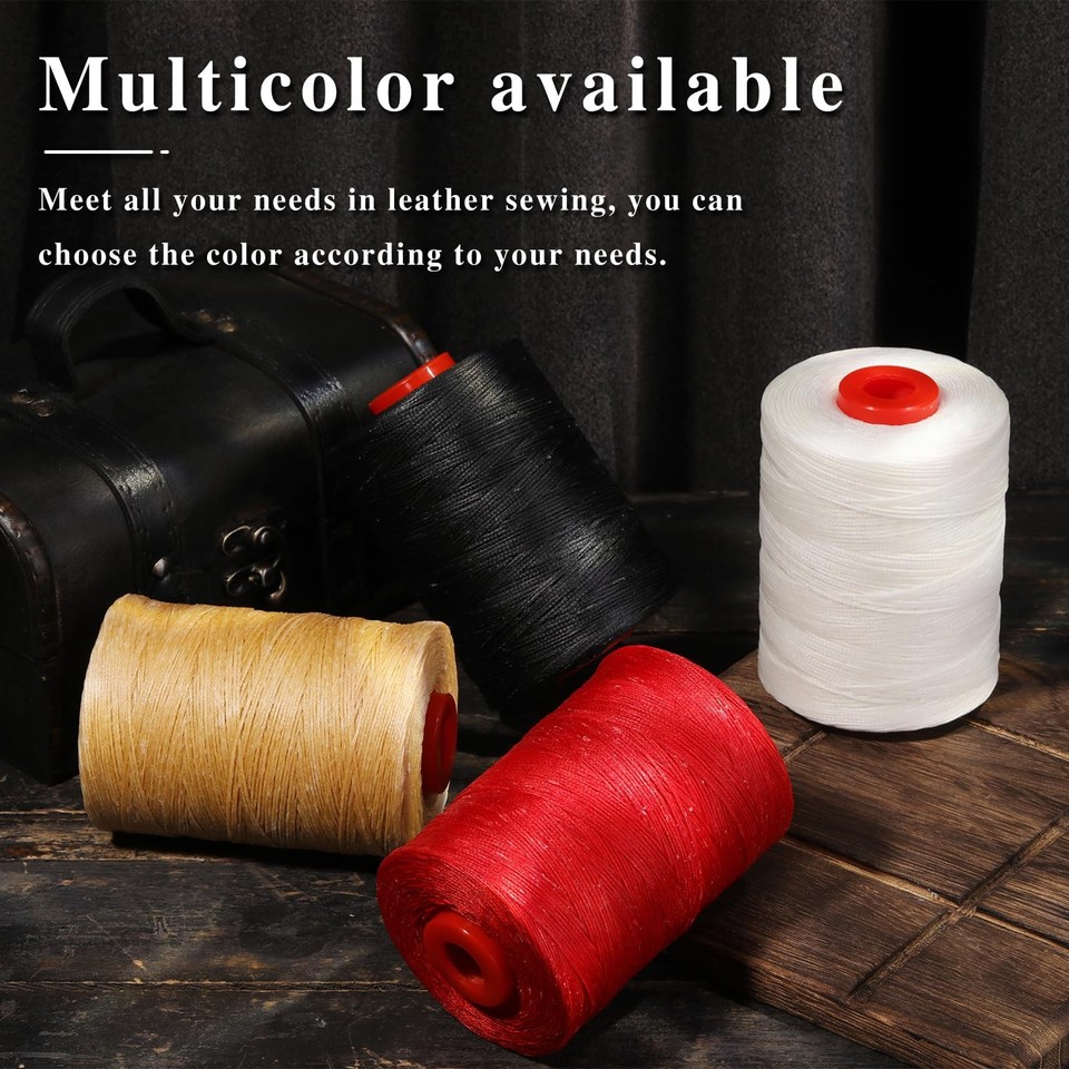 3280 FT Waxed Thread 210D Leather Sewing Waxed Thread Flat Wax Cord for ...