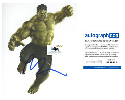 MARK RUFFALO AUTOGRAPH SIGNED 8x10 PHOTO THOR AVENGERS HULK BRUCE ...