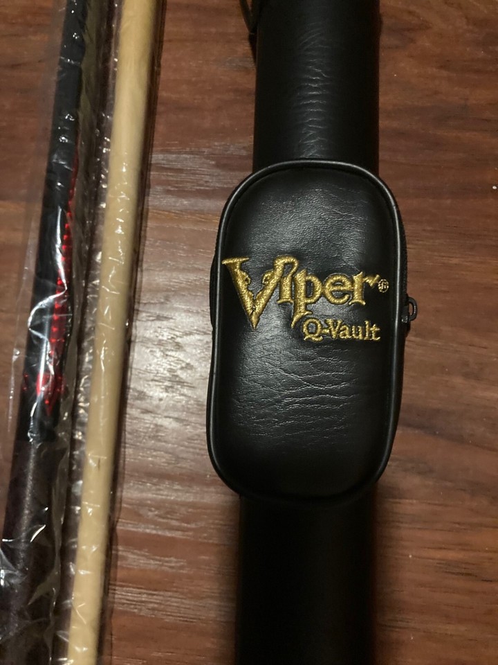NEW Viper Pro Series 58" 19oz Pool Cue Stick Red, Black w/Q-Vault Case ...