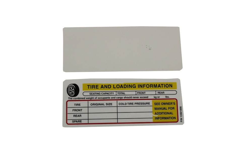 NEW GM OEM LABELS- TIRE INFO LABEL- GENERAL MOTORS GMC 19206430 | eBay