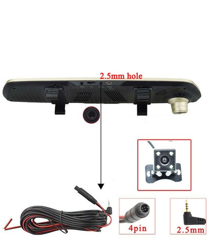 4-Pin Plug 2.5mm Rear View Camera Waterproof Suitable For Car Recorders ...