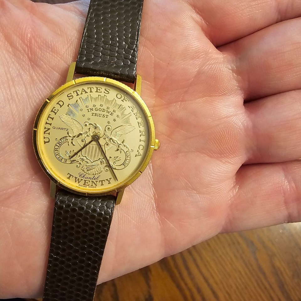 Vintage Chantel gold 20 Dollar Coin Watch Swiss Made Priced to sell! | eBay