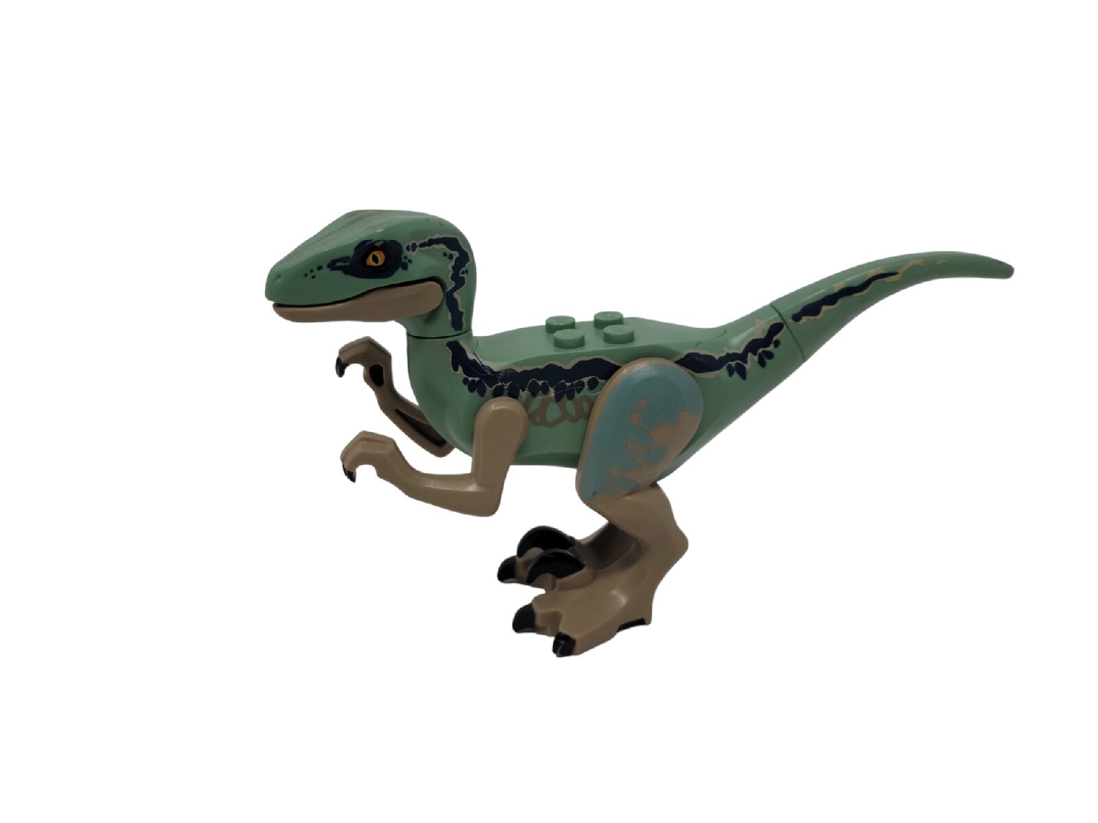 Lego Jurassic World Raptor Velociraptor Dinosaur Olive Green Tan Blue ...