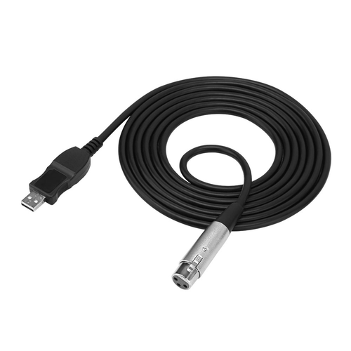 USB Male To XLR Female Mic Mic Studio Link Cable Adapter Black BGI ...