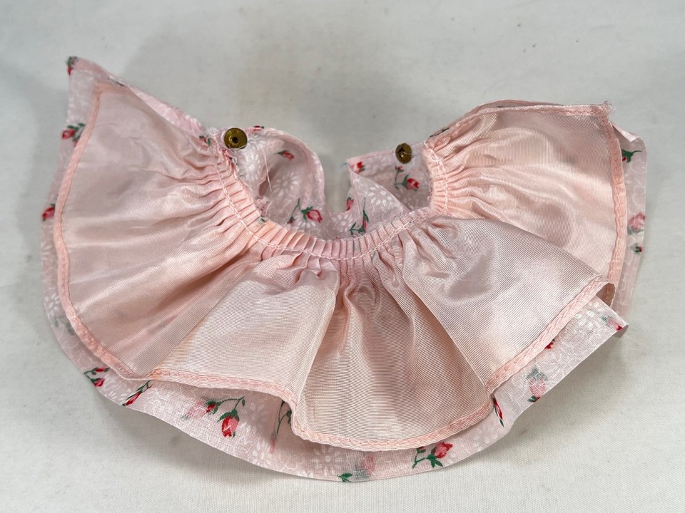 VINTAGE NASB 1953 Muffie Dress-up Styles Pink Floral Dress +Panties~Bow ...