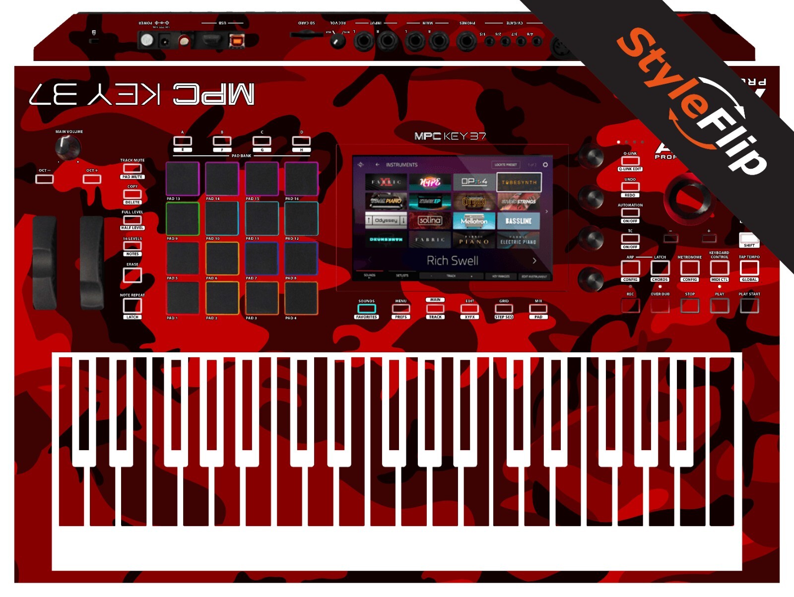 MPC Key 37 Standalone Skin | Camo Red | Protective Decal | StyleFlip ...