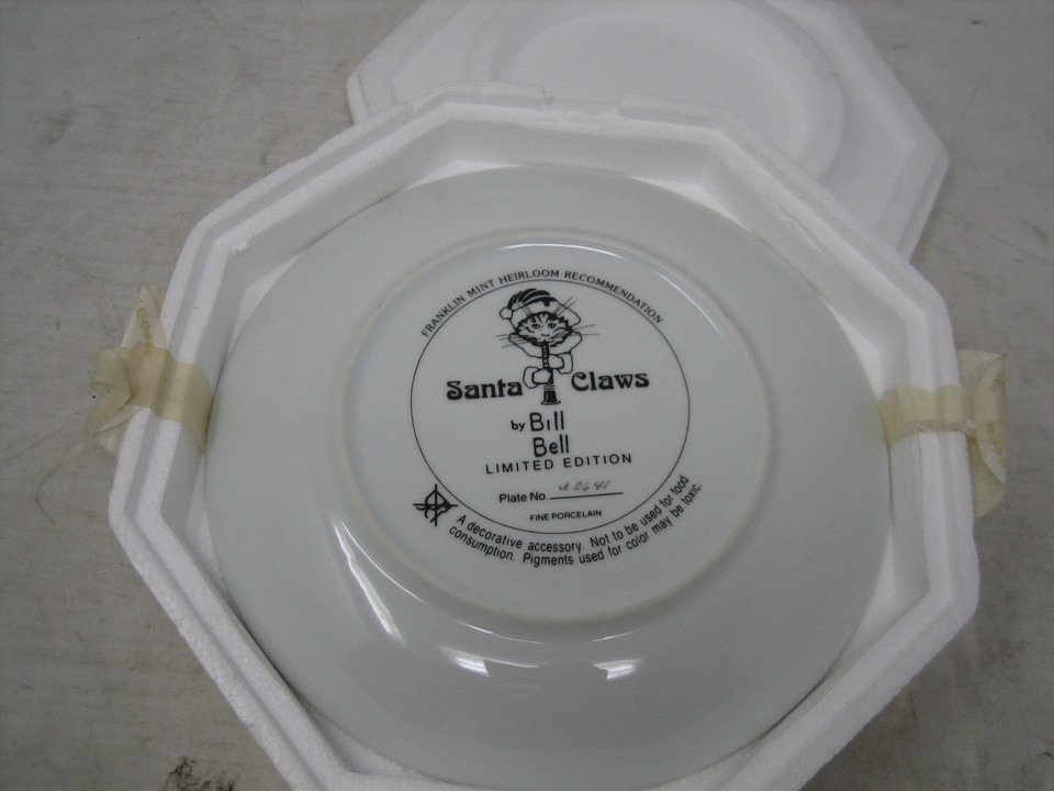 santa claws franklin mint collectors plate by bill bell cats christmas ...