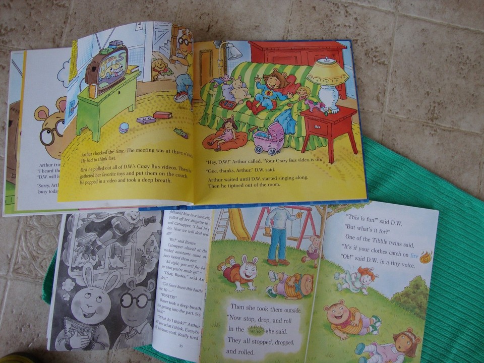 VTG Marc Brown "Arthur" PBS Books Lot. Buster Baster cat saver, Fire ...