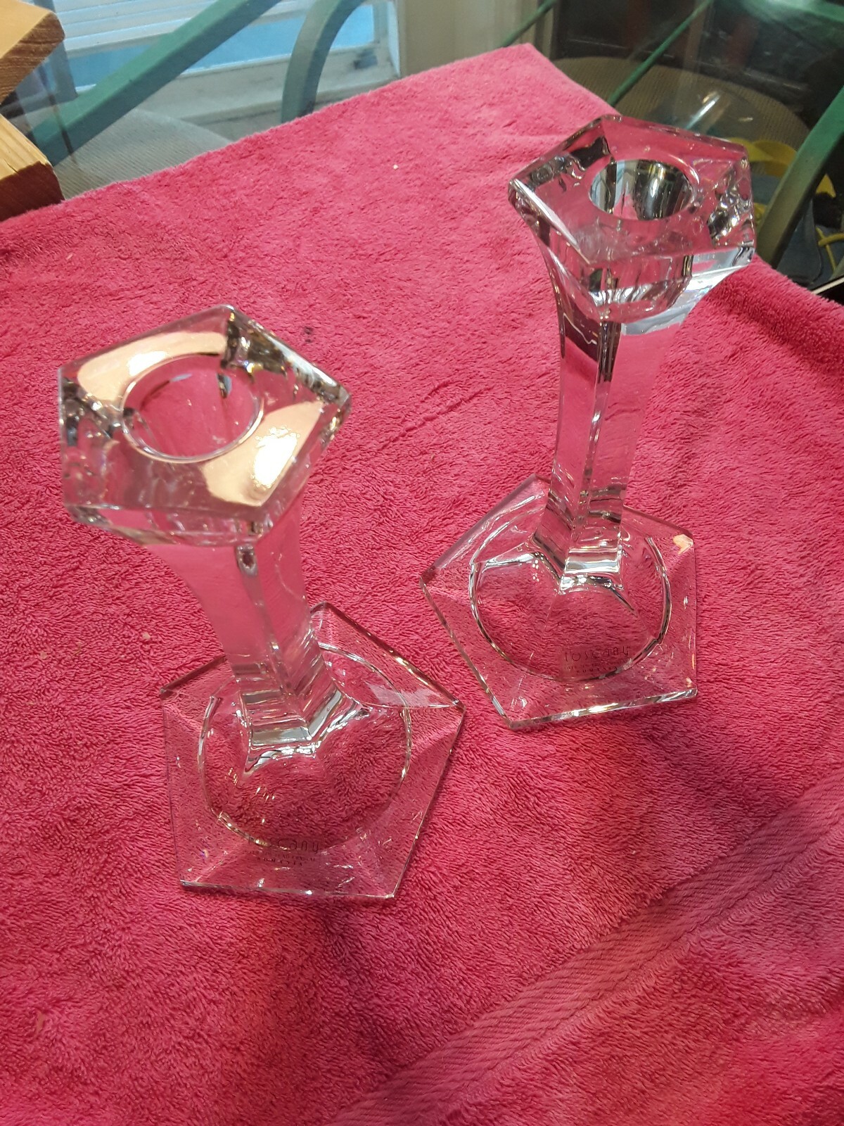 Toscany Contemporary Crystal Candle Sticks Made in Romania set of two ...