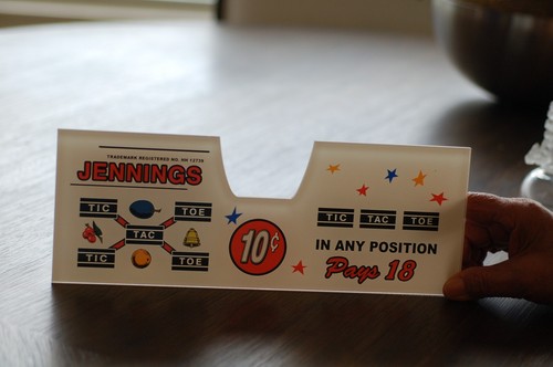 SLOT MACHINE, JENNINGS TIC TAC TOE PLASTIC MARQUEE SIGN | eBay