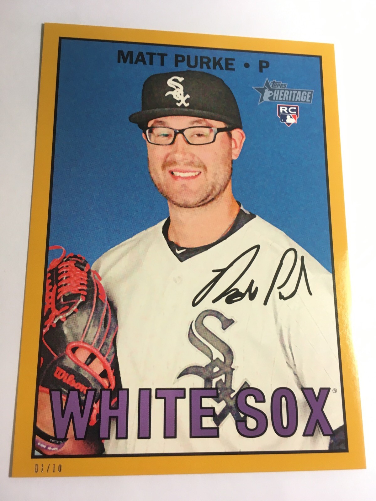2016 Topps Heritage High Number 5x7 Matt Purke White Sox 638 #'d 01/10 ...