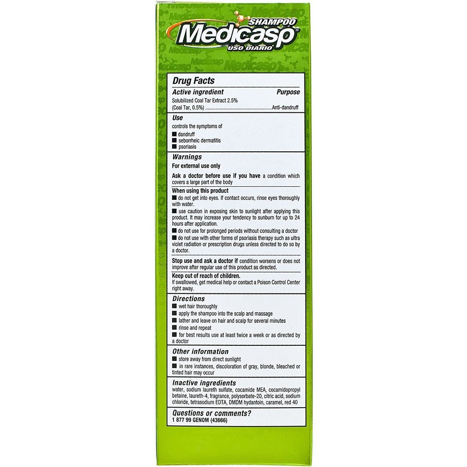 Medicasp Coal Tar Gel Dandruff Shampoo to Treat Seborrheic Dermatitis ...