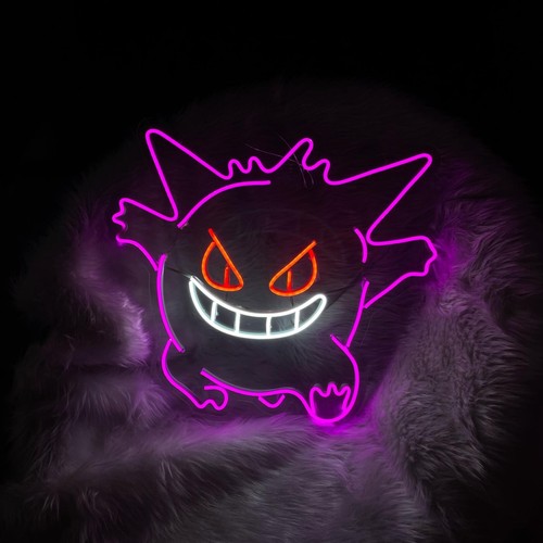 Gengar Neon Sign, Gengar Anime Bedroom Wall Decor, Pokemon Neon Sign ...