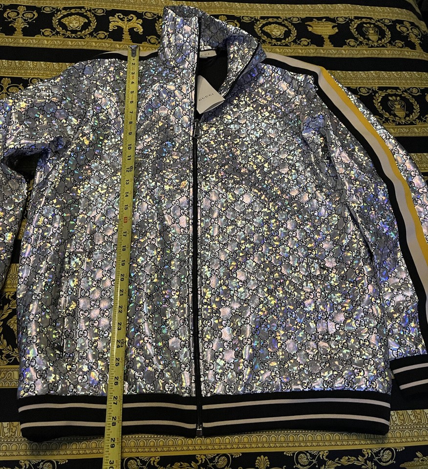 NEW WITH TAGS 100% AUTHENTIC GUCCI HOLOGRAPHIC MONOGRAM JACKET SWEATER ...