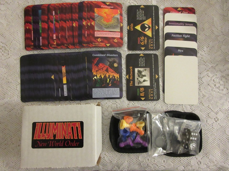 STARTER SET ILLUMINATI INWO Card Game New World Order Kit Dice Booster ...