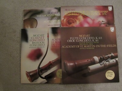 (Lot of 4) Mozart wind concertos (12" Stereo imported LPs) **SEE BELOW ...