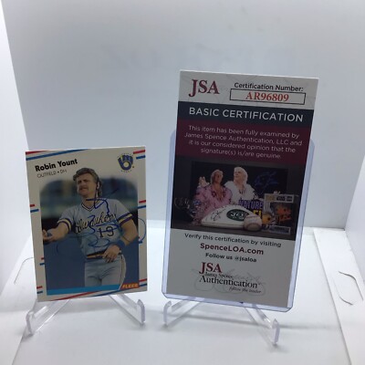 1988 Fleer Signed Card Robin Yount Brewers JSA Certified | eBay