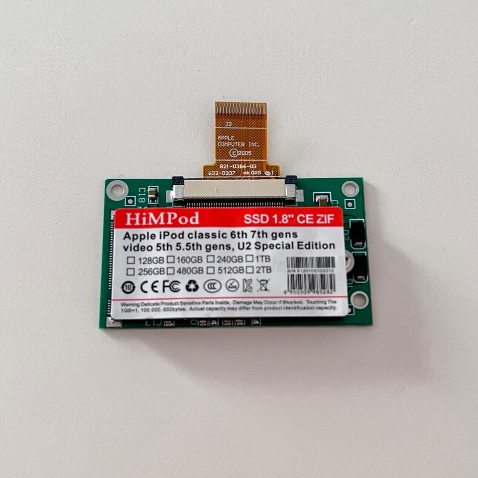 For iPod Classic 7th Gen 128/ 256/512GB 1/2TB SSD Upgrade KIT+2000 ...