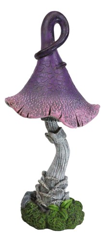 Enchanted Fairy Garden Giant Purple Crooked Toadstool Mushroom Figurine ...
