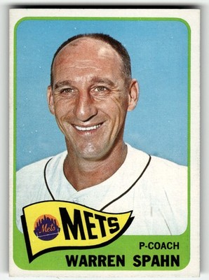 1965 Topps Warren Spahn #205 New York Mets HOF HIGHER HIGH GRADE BEAUTY ...