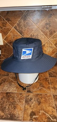 Custom Made USPS ...3 Inch ...Wide Brim Hat... Current Logo ...Navy ...