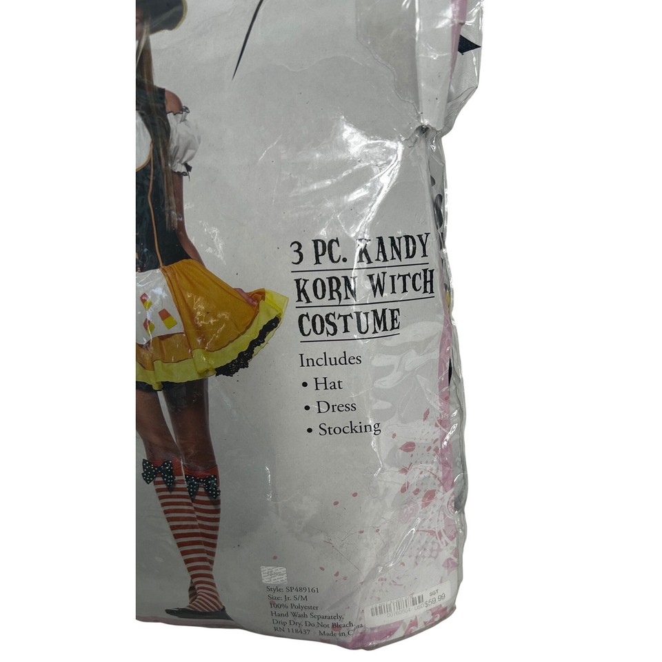 Leg Avenue Kandy Korn Witch Costume Jr S/M Halloween Cosplay Hat Dress ...