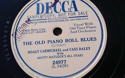 Hoagy Carmichael & Cass Daley 78rpm Single 10-inch Decca Records #24977 ...