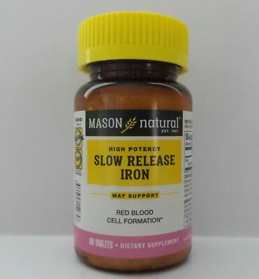 IRON SLOW RELEASE Dietary Supplement Blood Anemia FRESH, 60 TABLETS ...