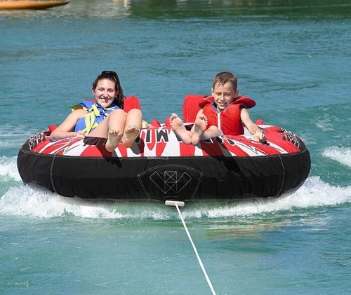 Towable Inflatable Tube Raft 2 Person Lake Water Raft Tow Behind Sports ...