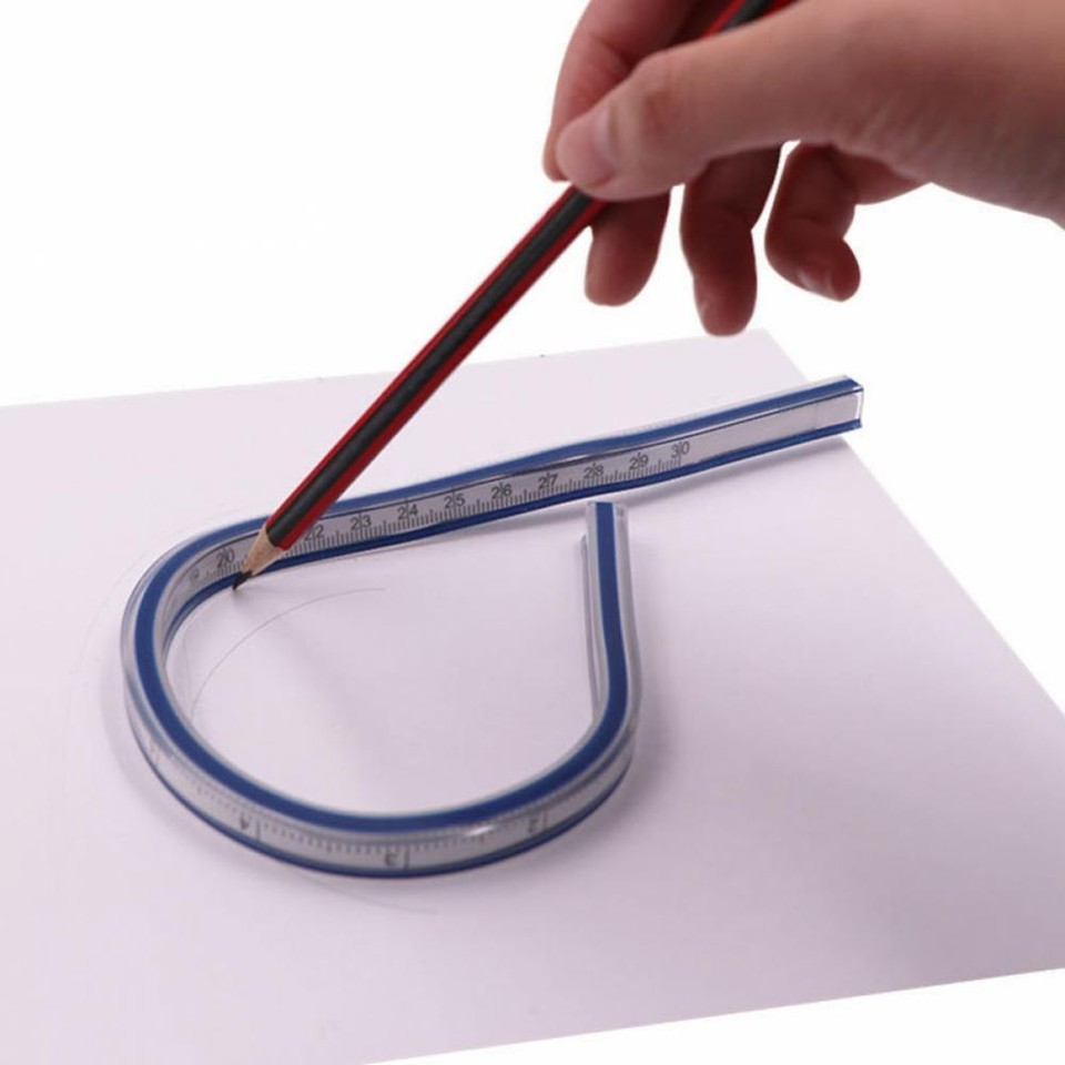 Flexible Curve Ruler 12 Inch Bendable Curve Template Double Side Scale ...