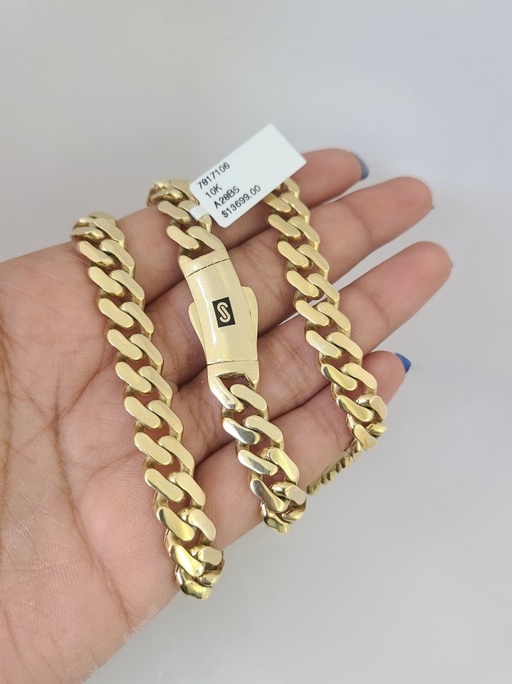 10k Royal Monaco Cuban Link Chain 9.5mm Necklace 24" REAL Yellow Gold ...