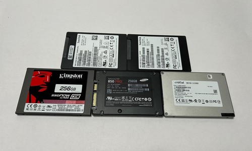 Lot Of 5 Mixed Major Brands 256GB 2.5" Solid State Drive SSD - Tested ...