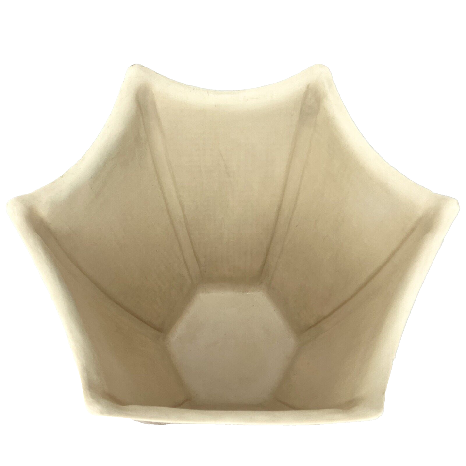 Fesco MCM Cream Faux Wicker Woven Waste Basket Trash Can 8054 Home ...