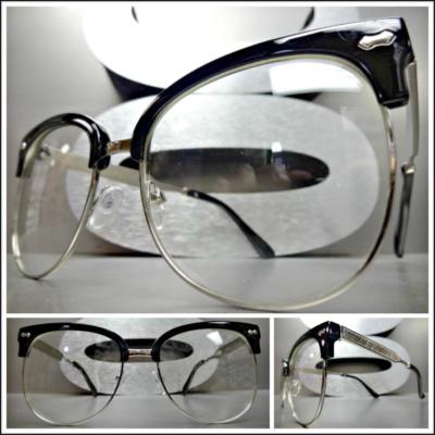 Men's or Women Classy Vintage Retro Clear Lens EYE GLASSES Black ...