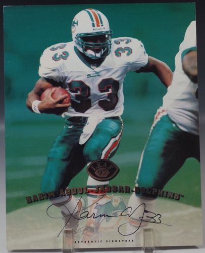 YATIL GREEN LEAF 1997 AUTO JUMBO CARD FOOTBALL MIAMI DOLPHINS 8"x10" | eBay