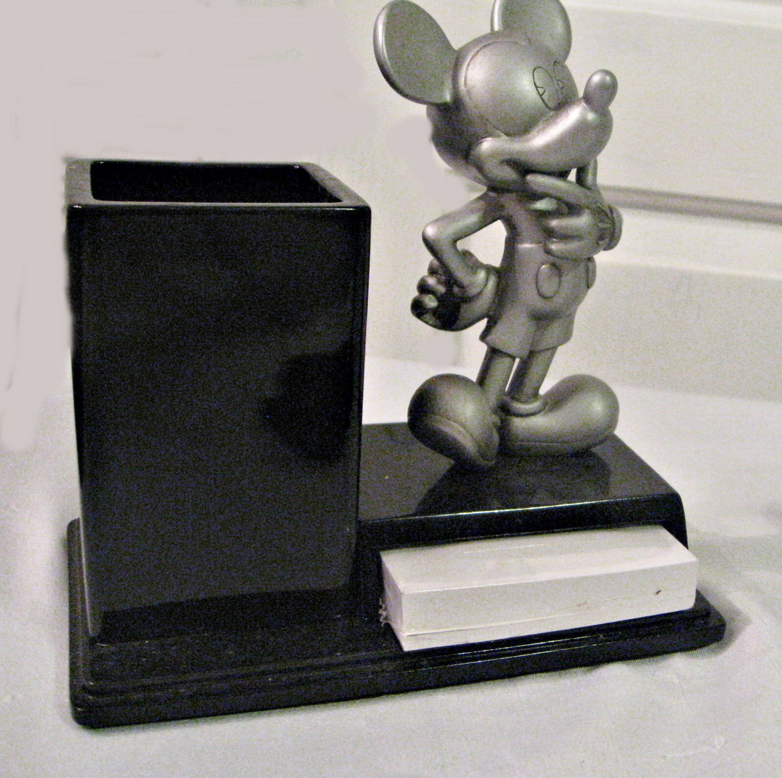Disney Store's Mickey Mouse Pewter Pencil Cup and Notepad Holder! New ...