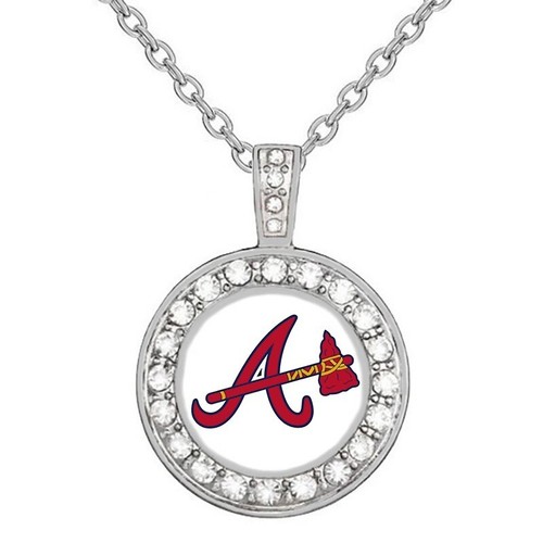 Atlanta Braves Womens 925 Sterling Silver Chain Link Necklace With ...