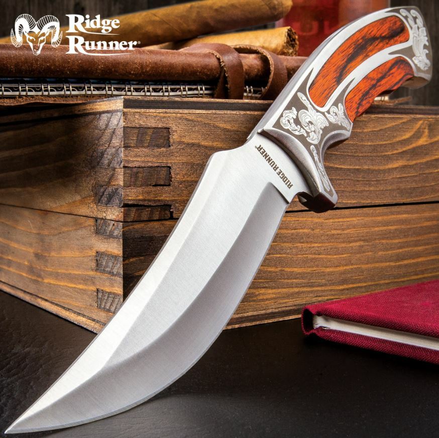10" Ridge Runner Wood Hunting Skinning Survival Fixed Blade Full Tang ...